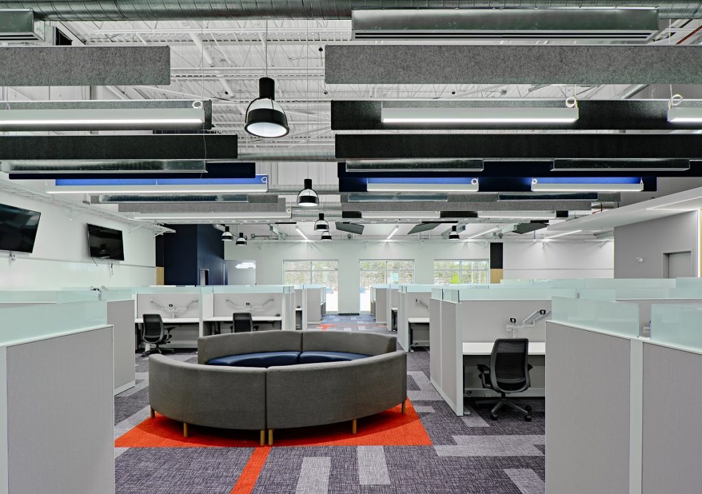 Lighting makes a statement in converted industrial office - Building